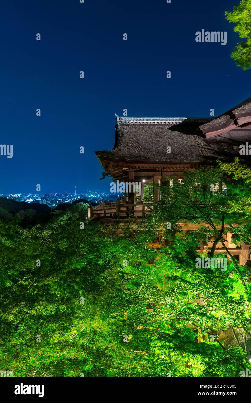 Lit up Kiyomizudera Temple stage Stock Photo - Alamy