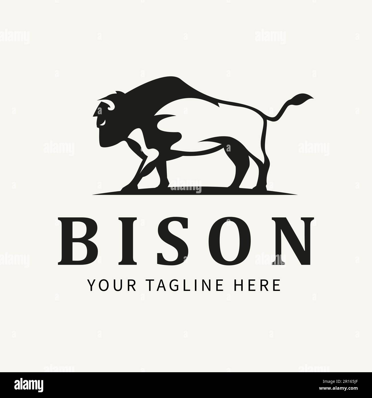 Bison Bull Buffalo Angus Silhouette Vintage Retro Logo, Buffalo ...