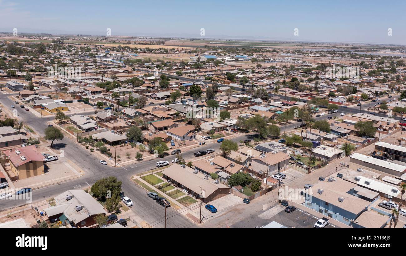 El Centro, California, USA - May 27, 2022: Afternoon sunlight shines on ...