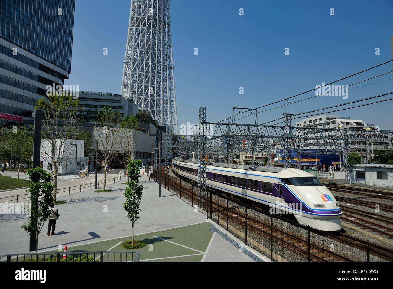 Tokyo sky tree and limited express Spacia Stock Photo - Alamy