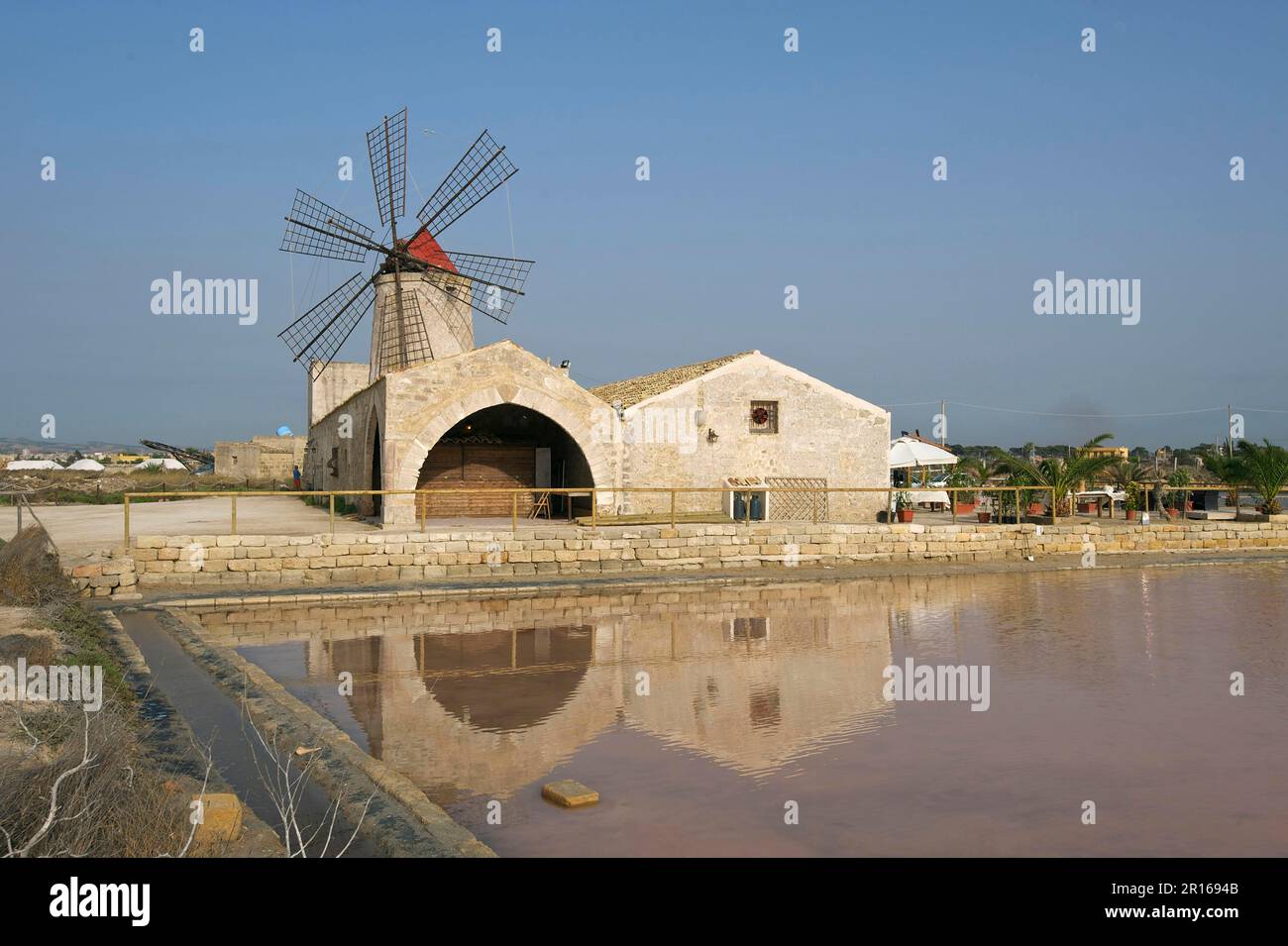 Windmill of a salt works, Trapani, Sicily, Italy Stock Photo - Alamy