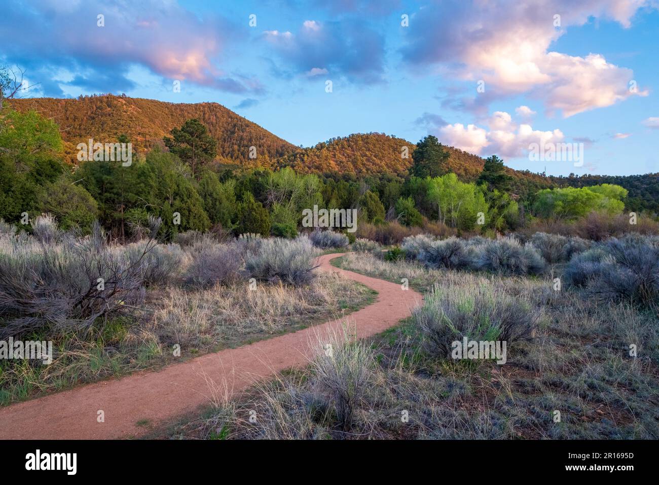 Spring weather at Santa Fe Canyon Preserve, Santa Fe, New Mexico, USA ...