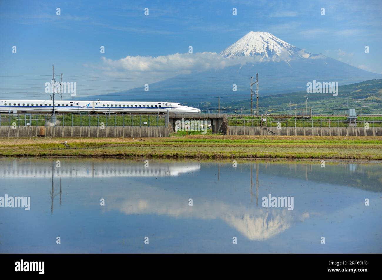Mount Fuji and Shinkansen Stock Photo - Alamy