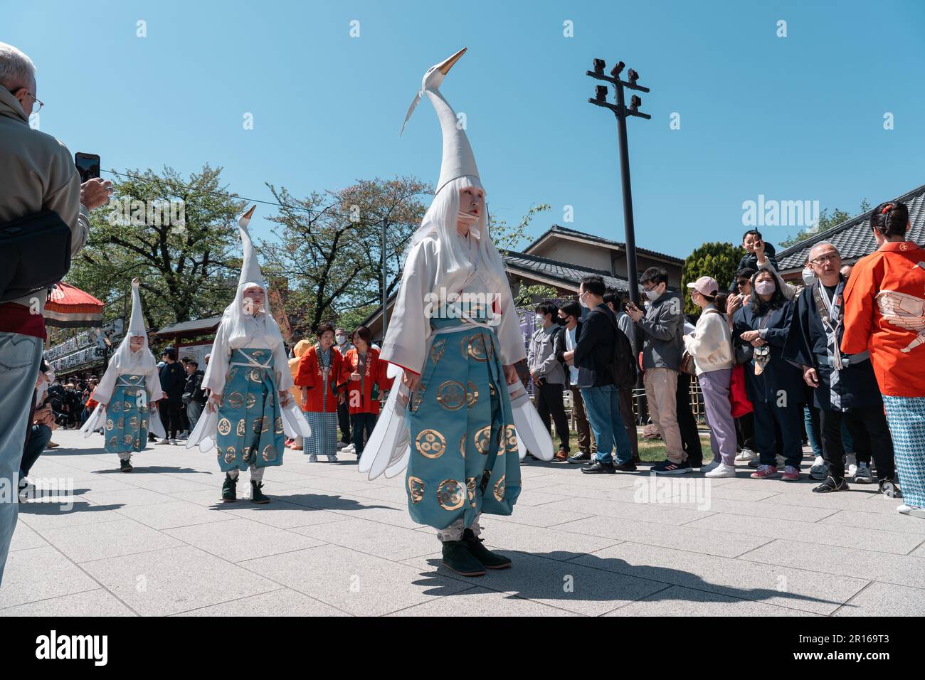 TOKYO, JAPAN - APRIL 9, 2023: White heron dance parade in Sensoji ...