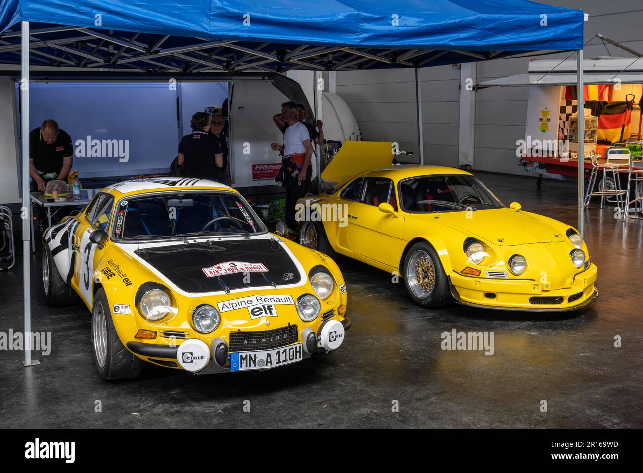 French Renault Alpine A110 racing cars in a paddock, Klassikwelt ...