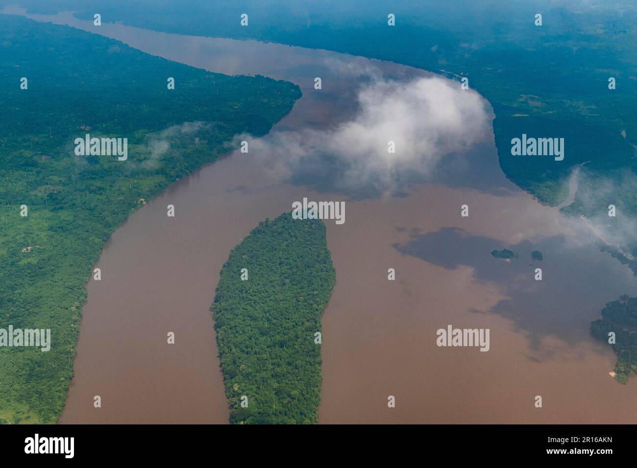 Aerial of the Congo river, Kisangani, DR Congo Stock Photo - Alamy