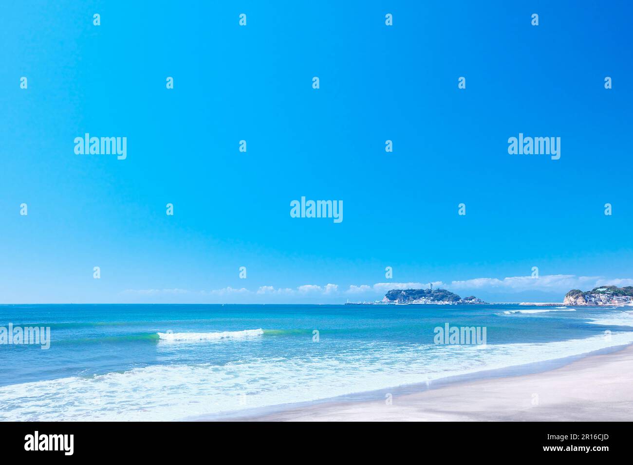 Kamakurashichirigahama and Enoshima island in summer Stock Photo - Alamy