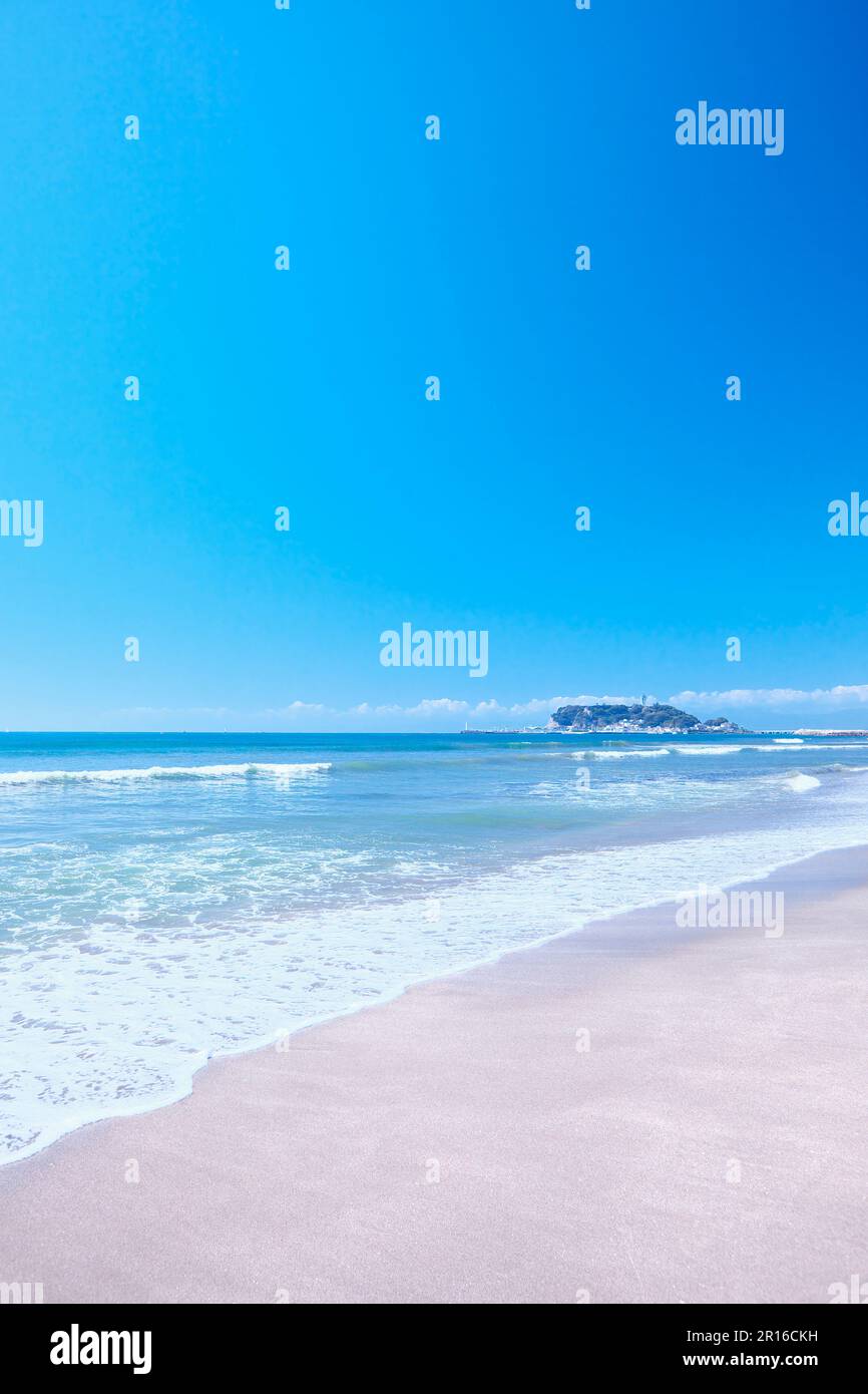 Kamakurashichirigahama and Enoshima island in summer Stock Photo - Alamy