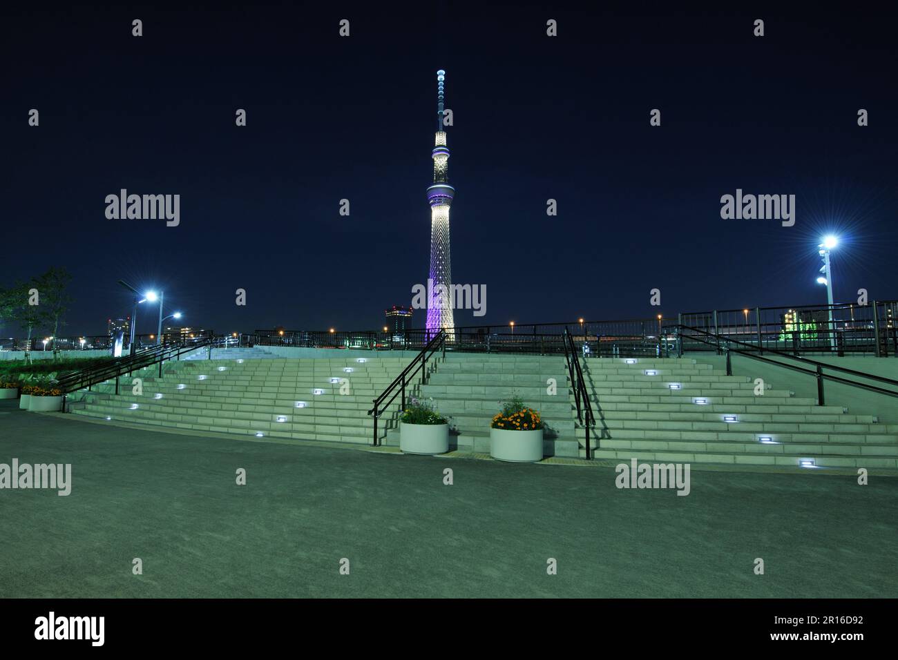 Tokyo Sky Tree and Sumida park at night Stock Photo - Alamy