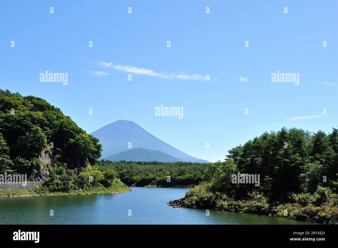 Mount Fuji seen from Lake Shojin Stock Photo - Alamy