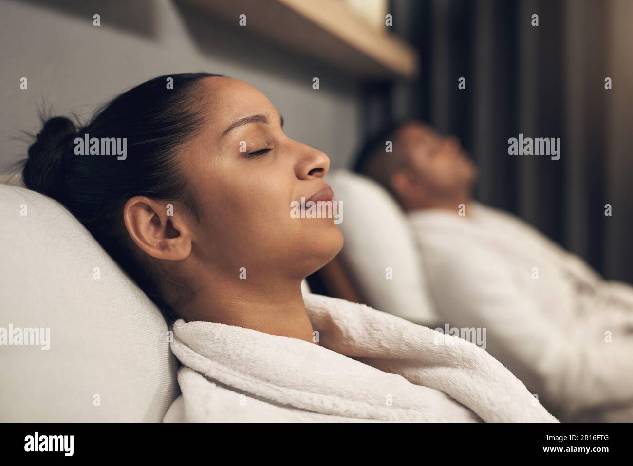 Unwind from everyday life. a woman looking relaxed while spending the ...