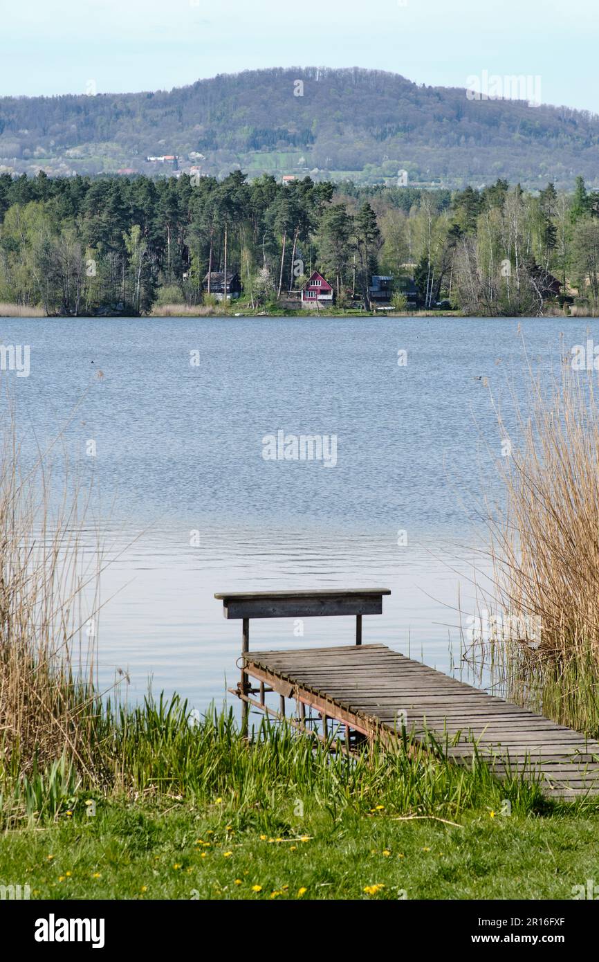 Lake Pier Grass Premium Photo | Pier On The Shore Of A Large Lake In