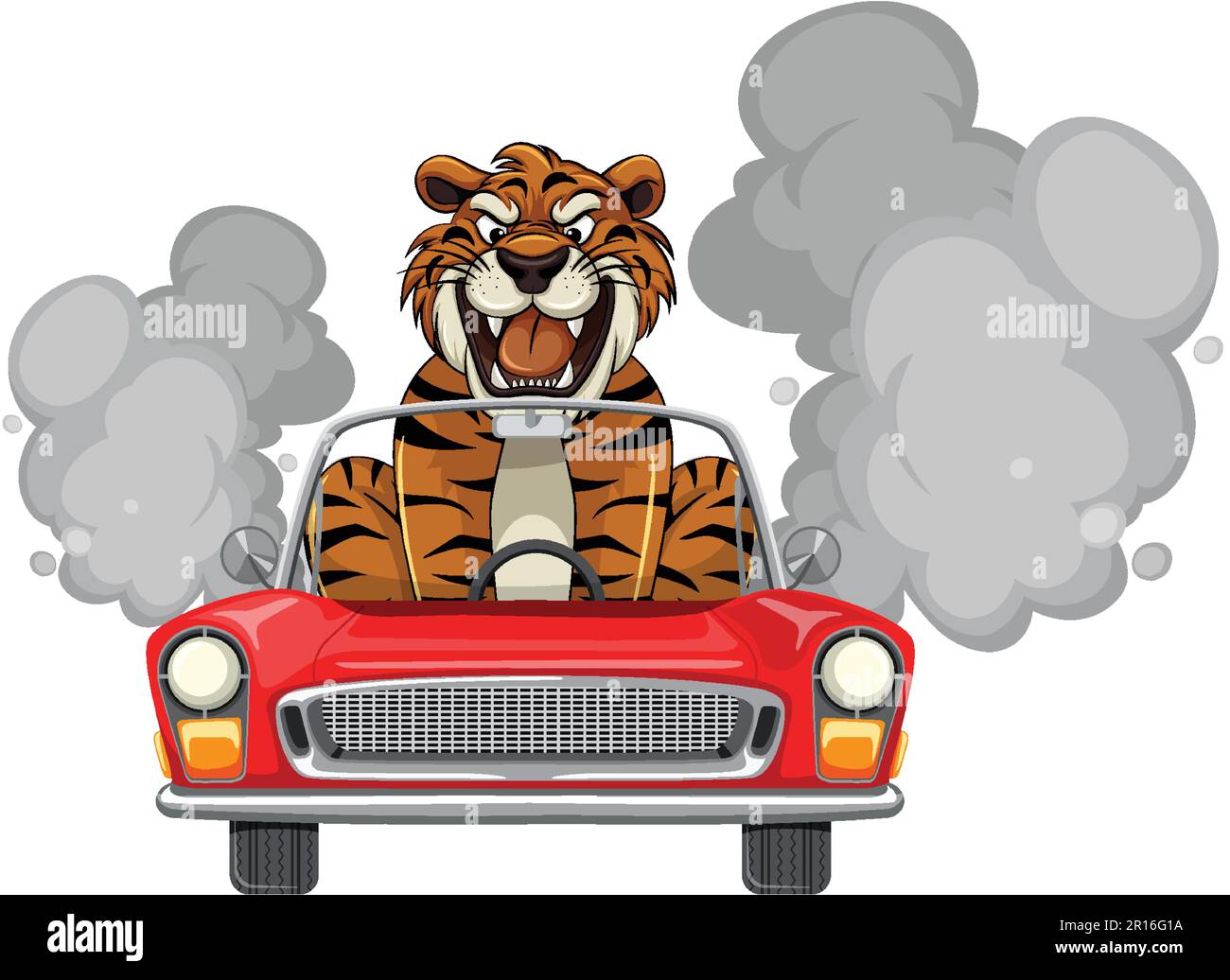Tiger driving a classic car illustration Stock Vector Image & Art - Alamy