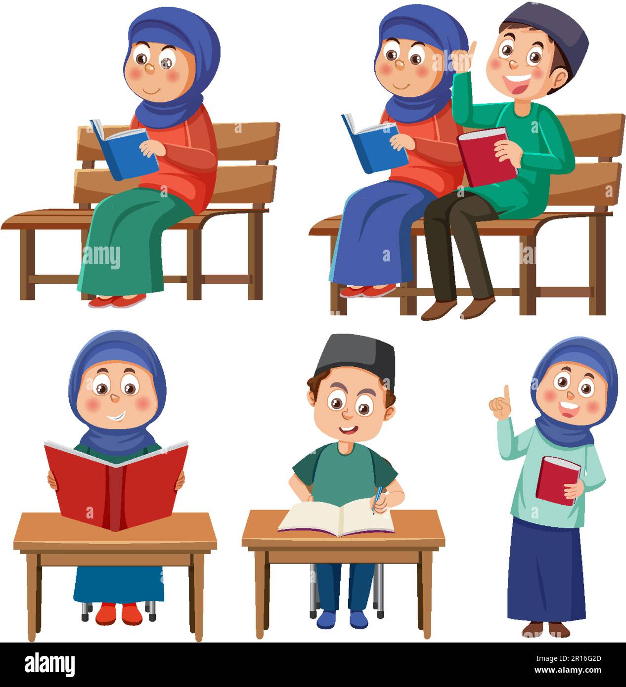 Muslim cartoon characters set illustration Stock Vector Image & Art - Alamy