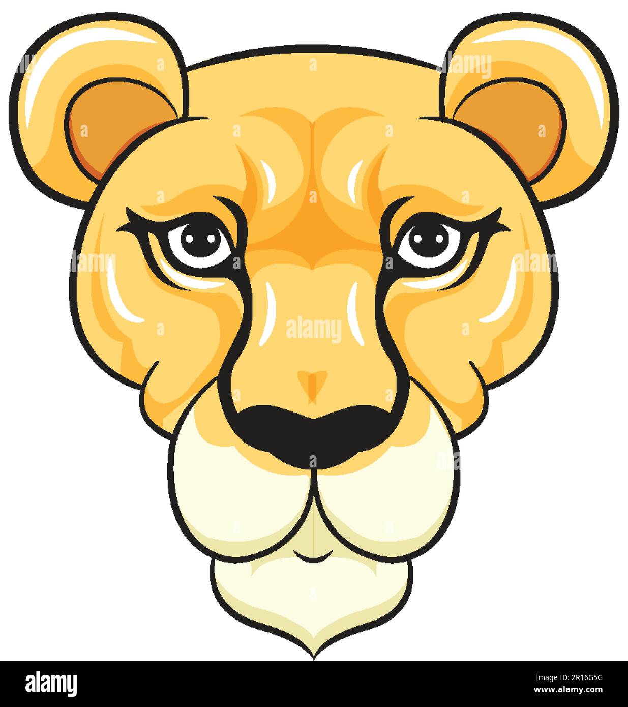 Lioness Face in Cartoon Style illustration Stock Vector Image & Art - Alamy
