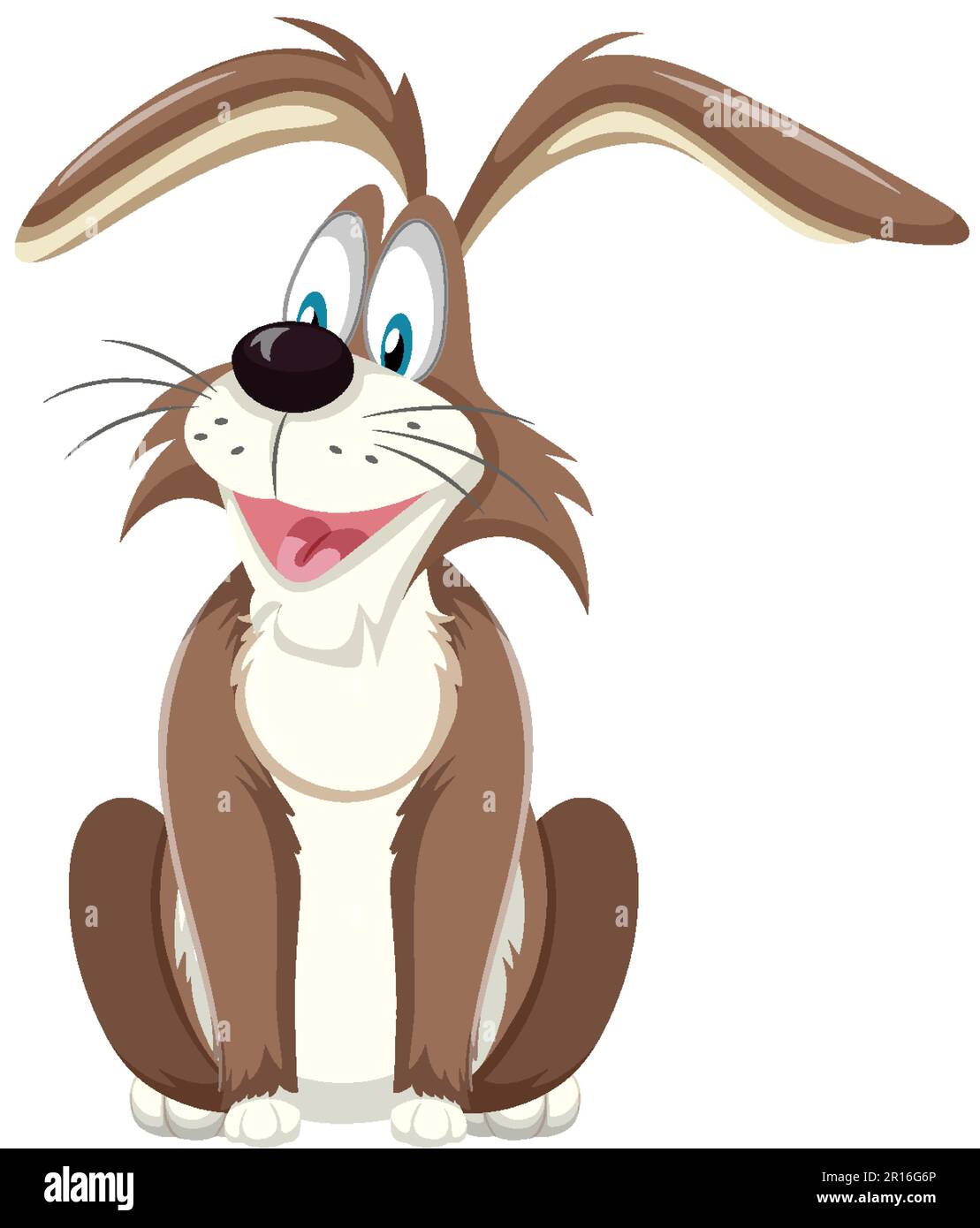 Cute playful rabbit cartoon character illustration Stock Vector Image ...