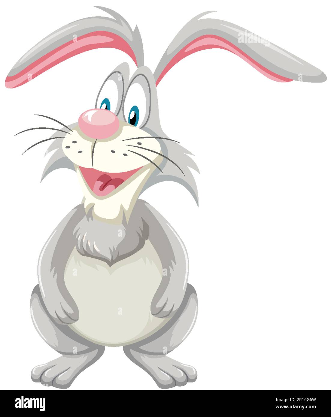 Cute playful rabbit cartoon character illustration Stock Vector Image ...