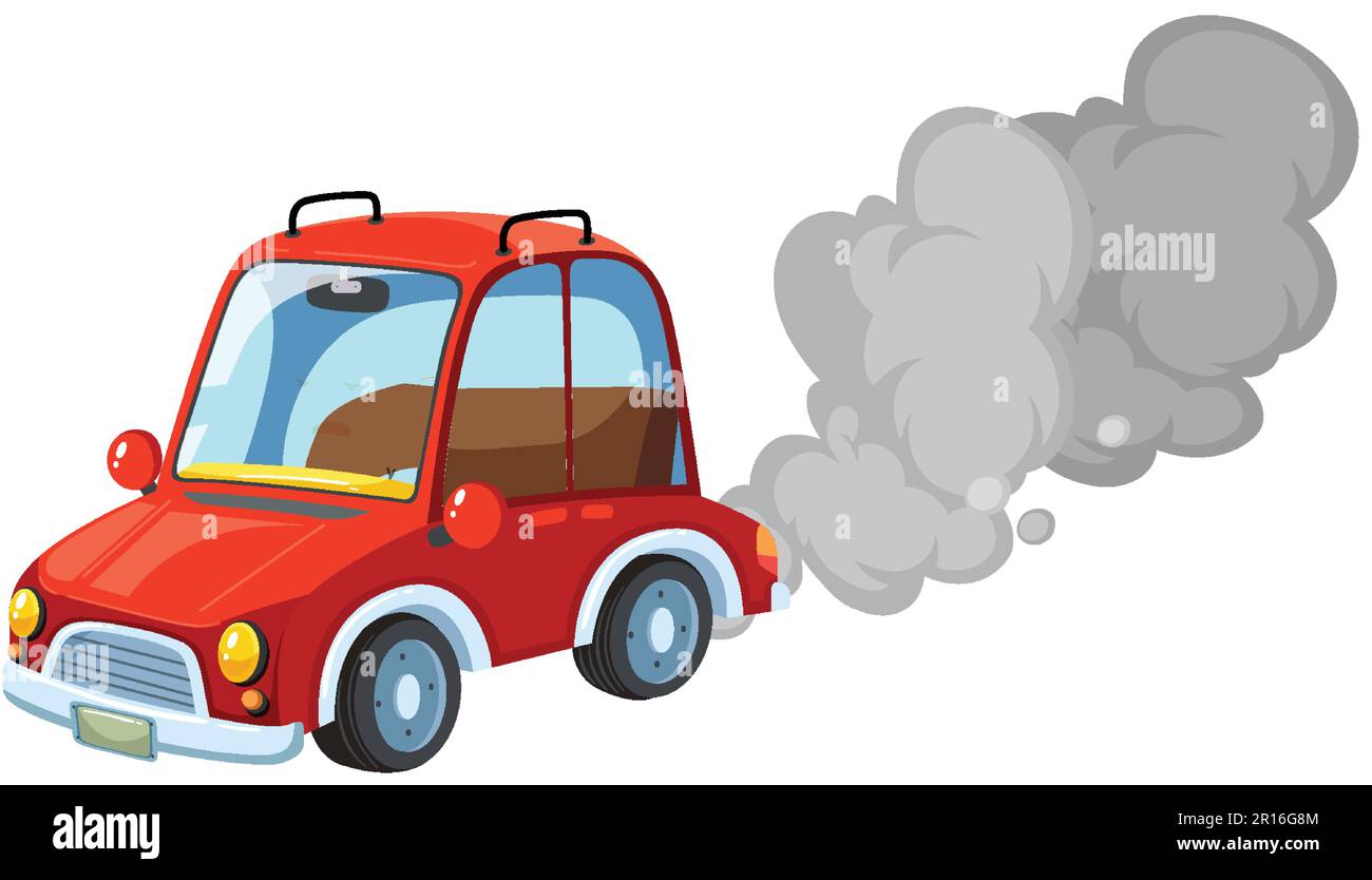 Cartoon Vintage Car with Smoke illustration Stock Vector Image & Art ...