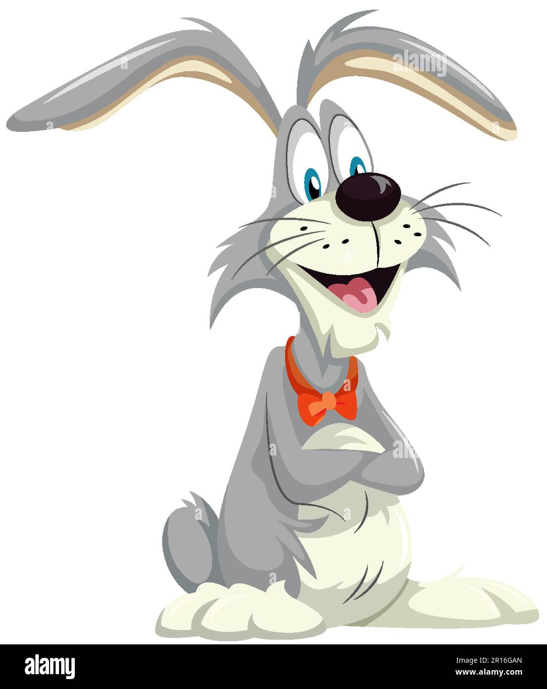 Cute playful rabbit cartoon character illustration Stock Vector Image ...