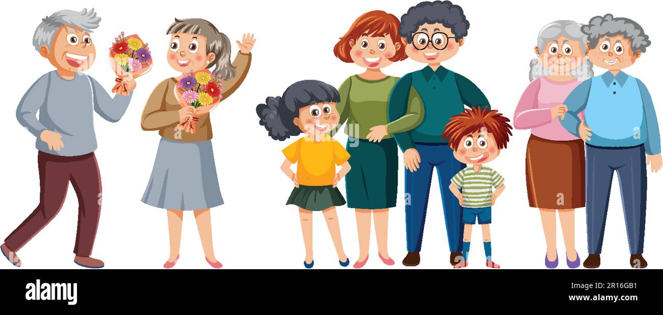 Set of family member cartoon illustration Stock Vector Image & Art - Alamy