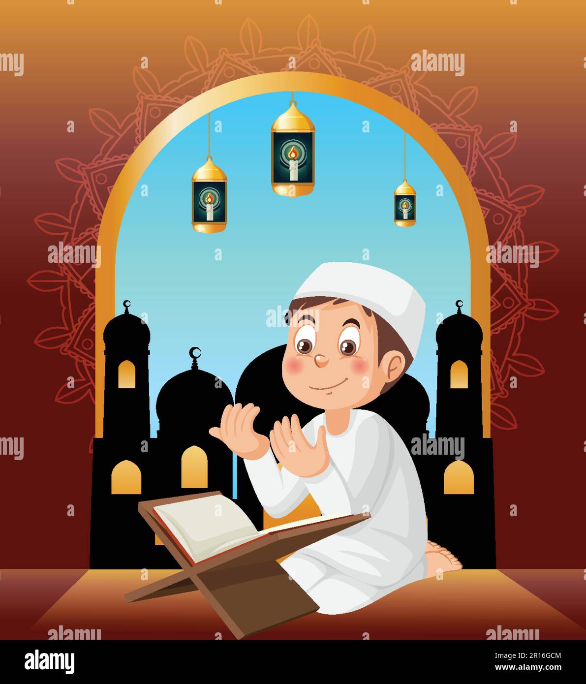 Muslim man cartoon character illustration Stock Vector Image & Art - Alamy