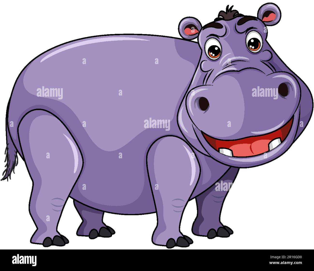 Hippopotamus In Cartoon Style illustration Stock Vector Image & Art - Alamy