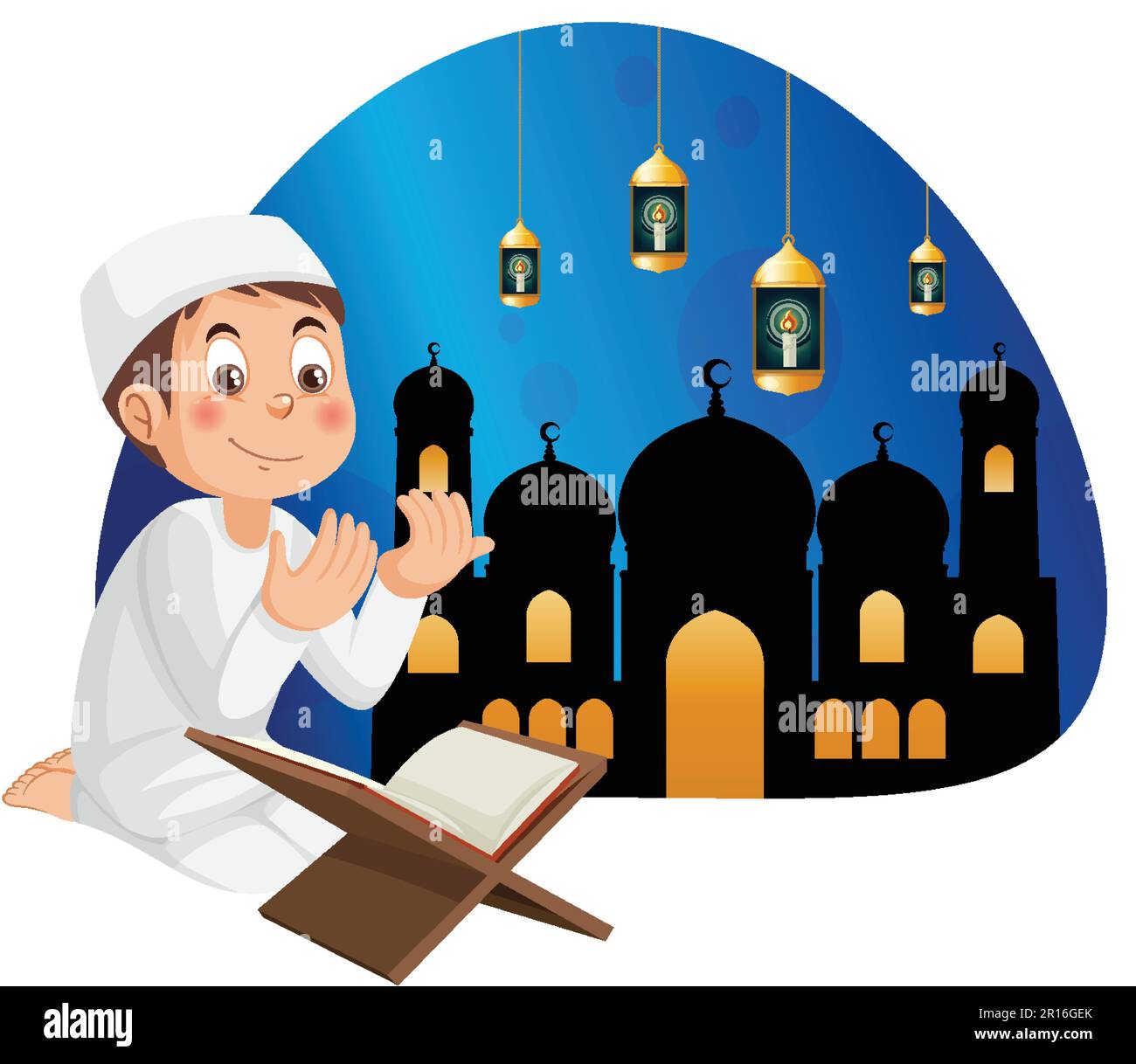 Muslim man cartoon character illustration Stock Vector Image & Art - Alamy