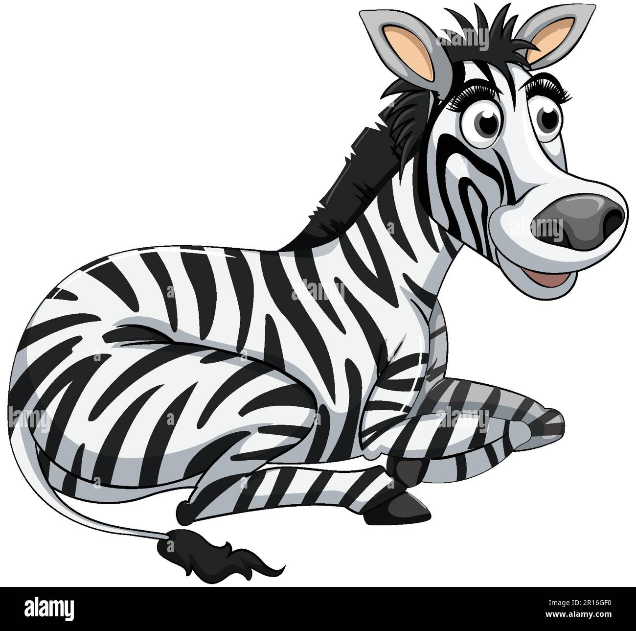 A Zebra in a Lying Position Cartoon Character illustration Stock Vector ...