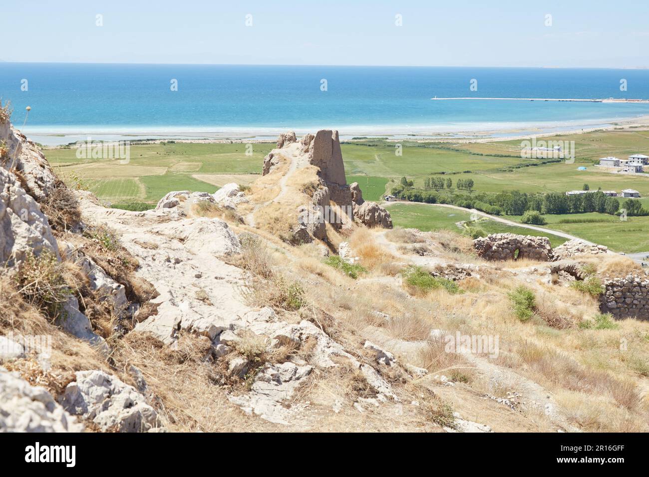 Van Castle in Van, Turkey was the headquarters of the Urartians, a ...