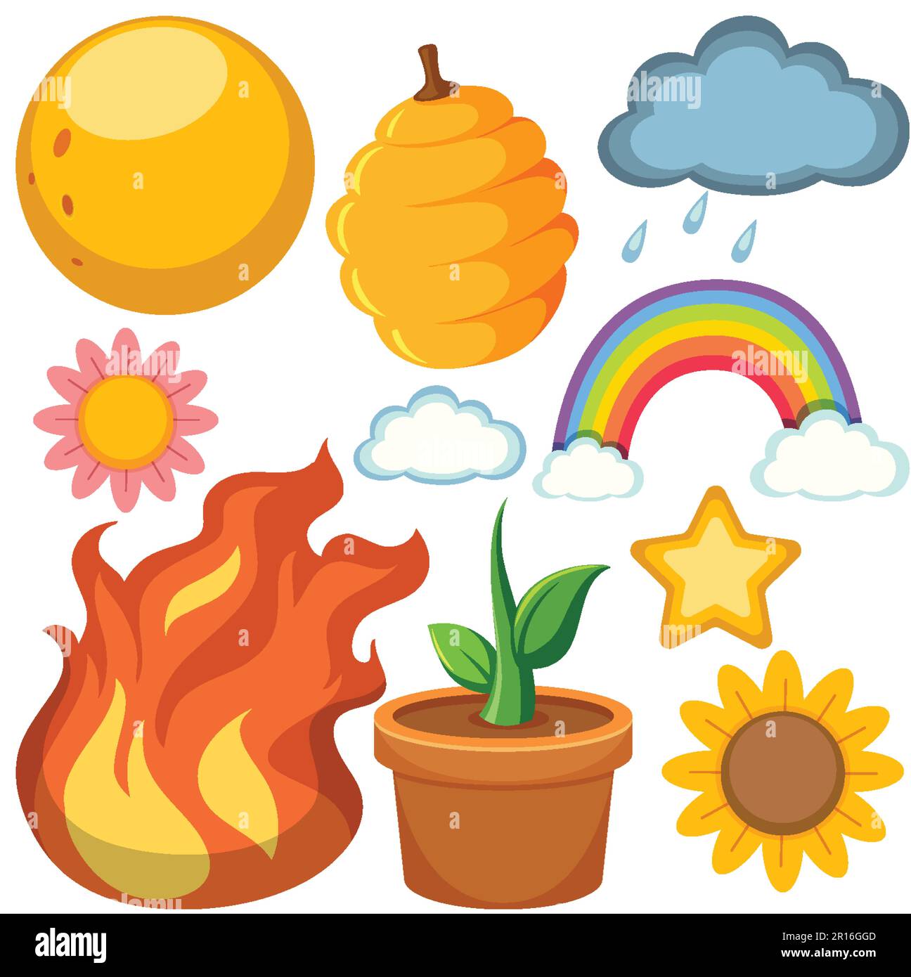 Set of isolated object flat style illustration Stock Vector Image & Art ...