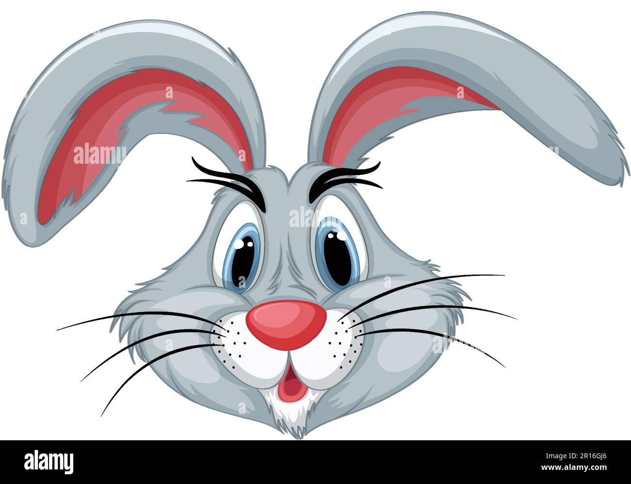 Cute Rabbit Head in Cartoon Style illustration Stock Vector Image & Art ...