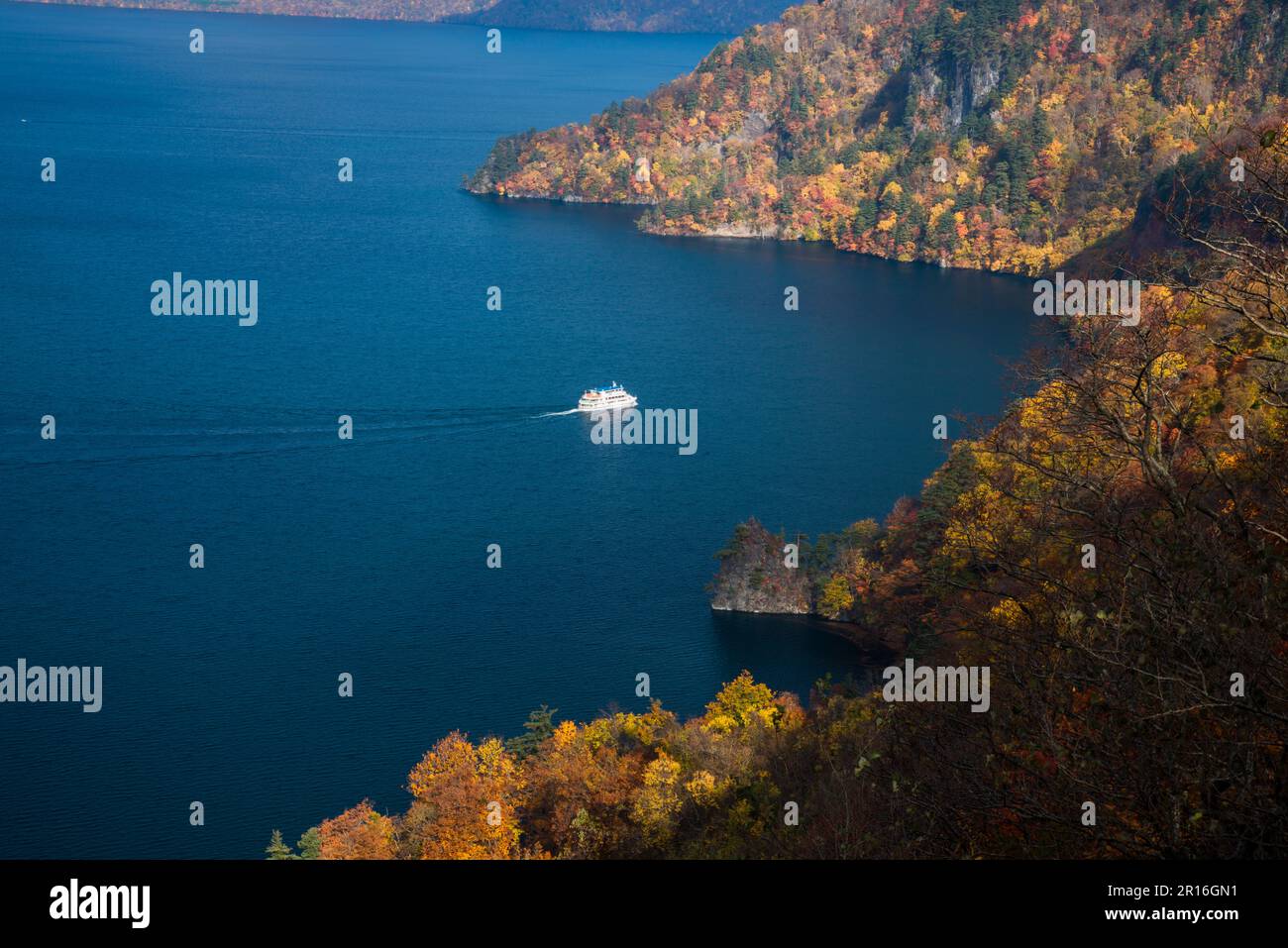View from Kankodai Observatory, Lake Towada in autumn Stock Photo - Alamy