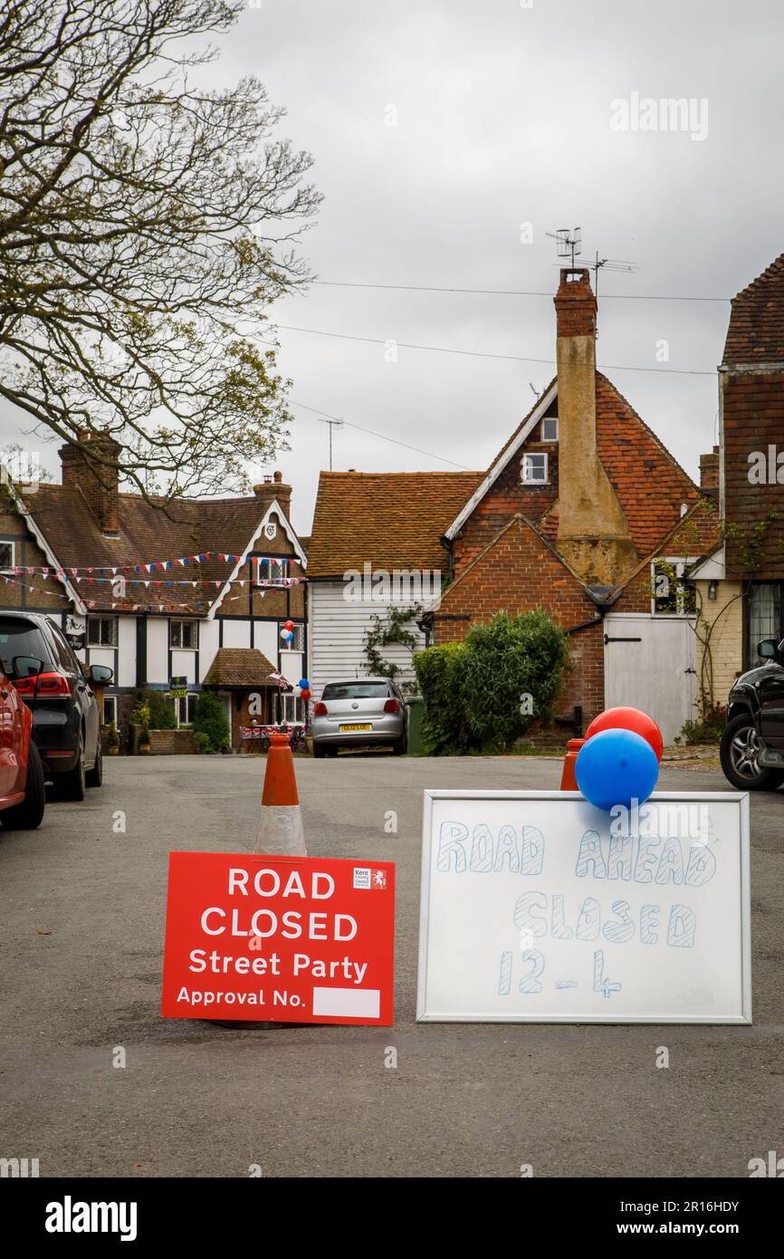 King Charles III Coronation Street Party in Cowden Village, Kent Stock ...