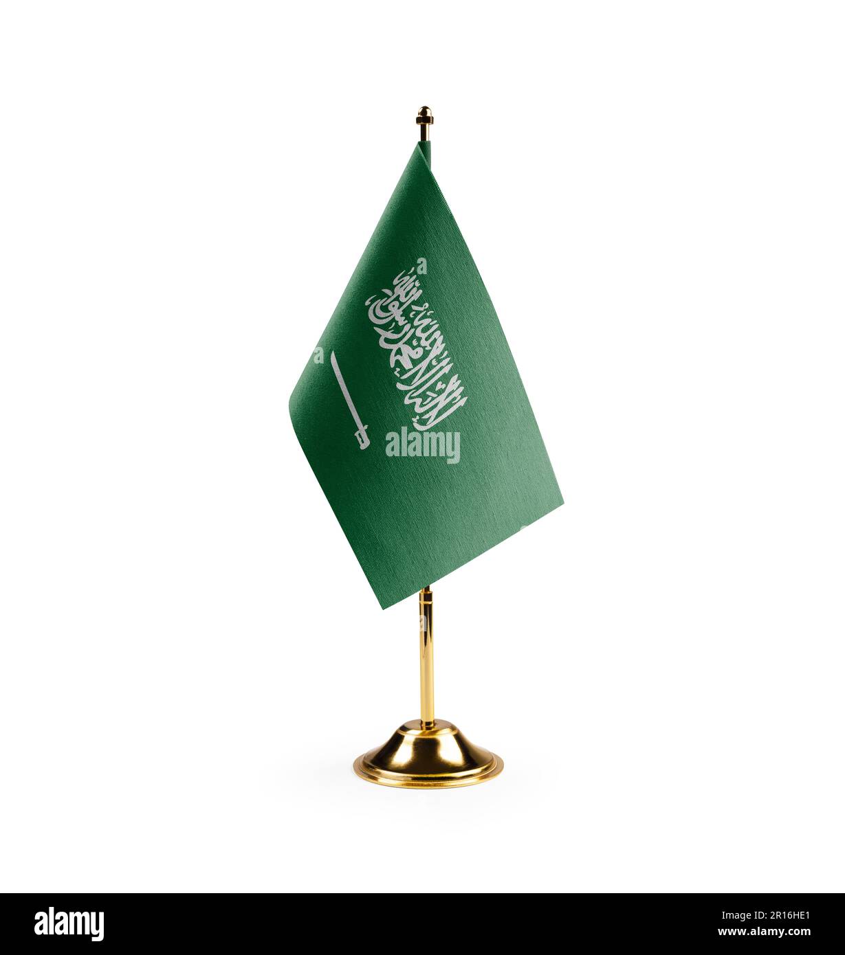 Small national flag of the Saudi Arabia on a white background Stock ...