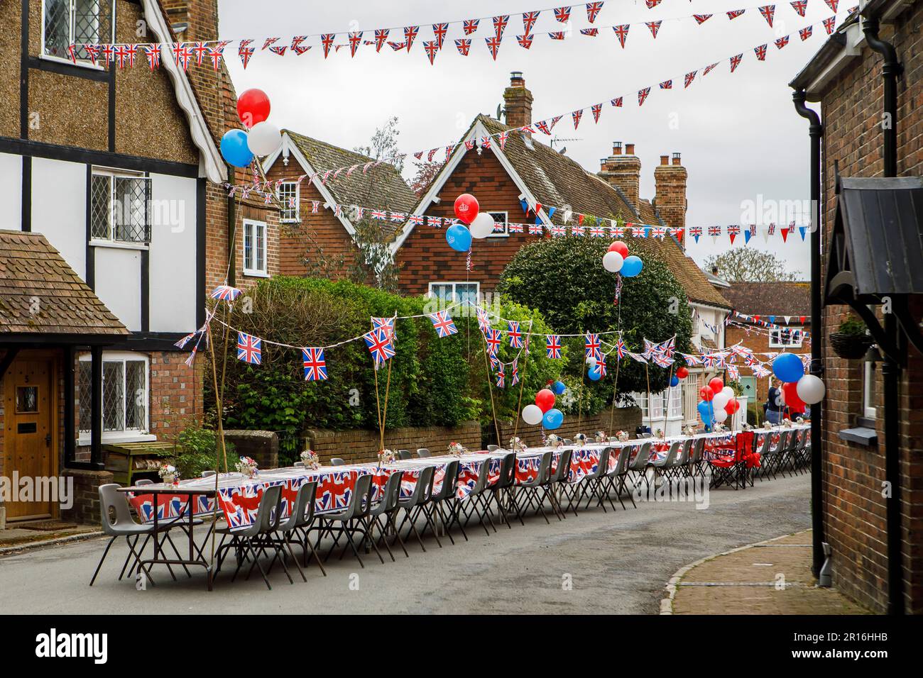 King Charles III Coronation Street Party in Cowden Village, Kent Stock ...