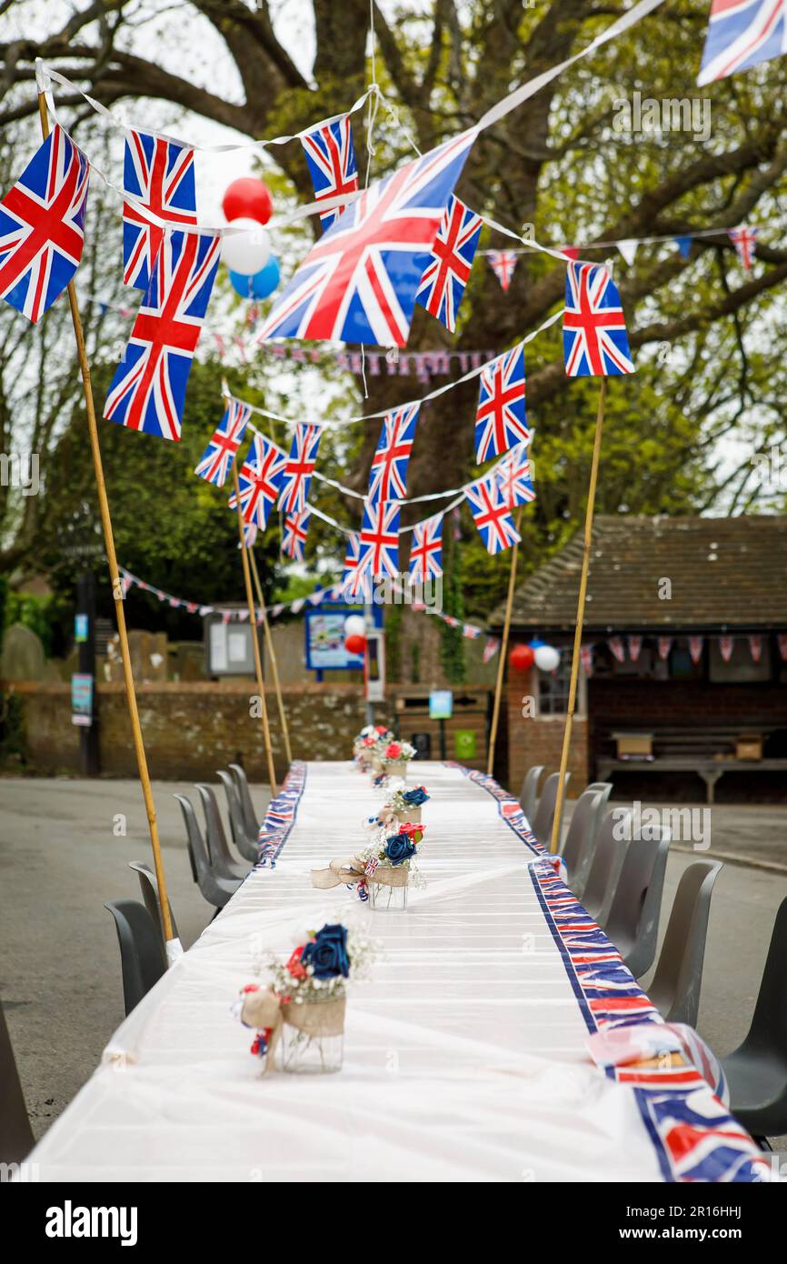 King Charles III Coronation Street Party in Cowden Village, Kent Stock ...