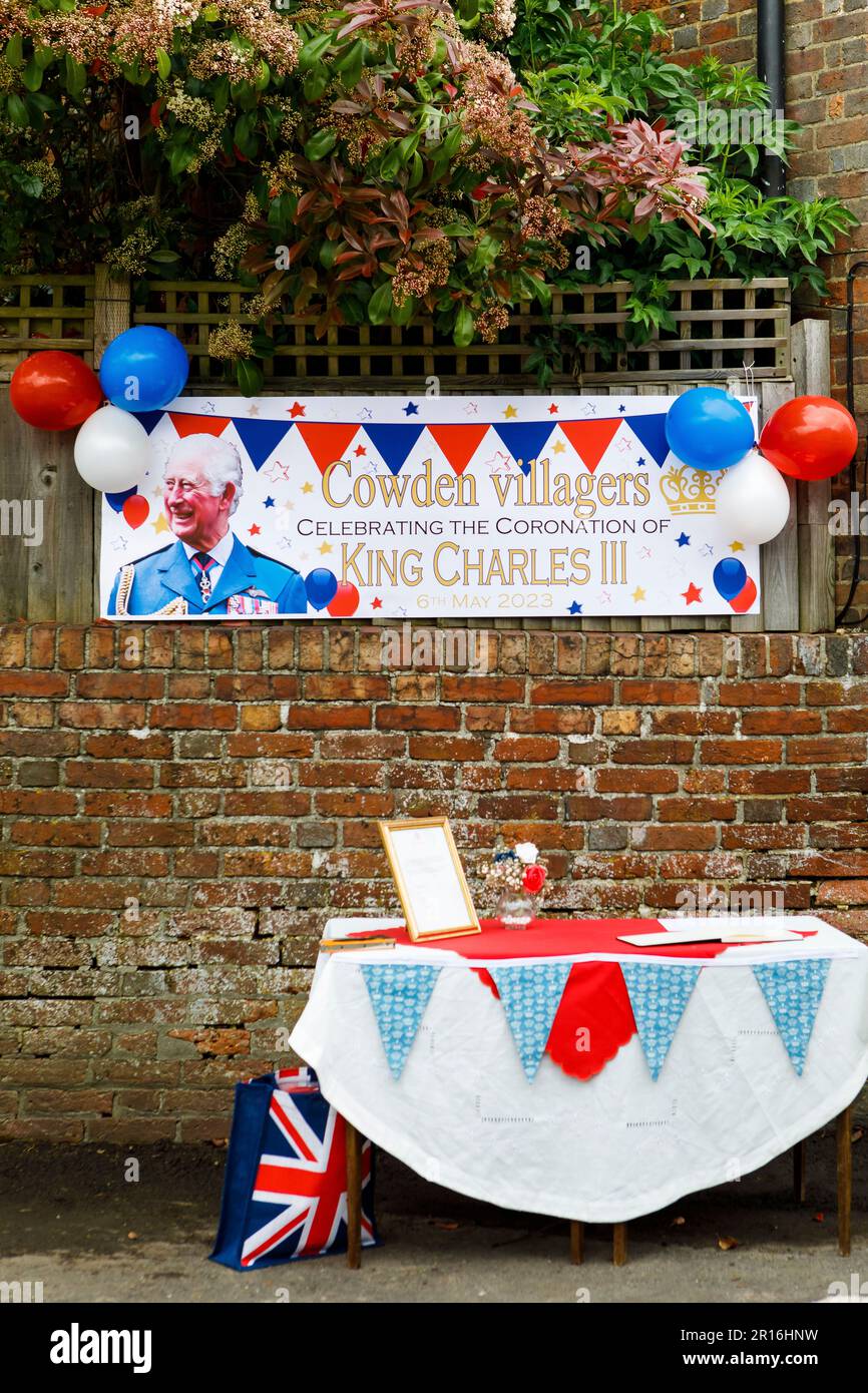 King Charles III Coronation Street Party in Cowden Village, Kent Stock ...