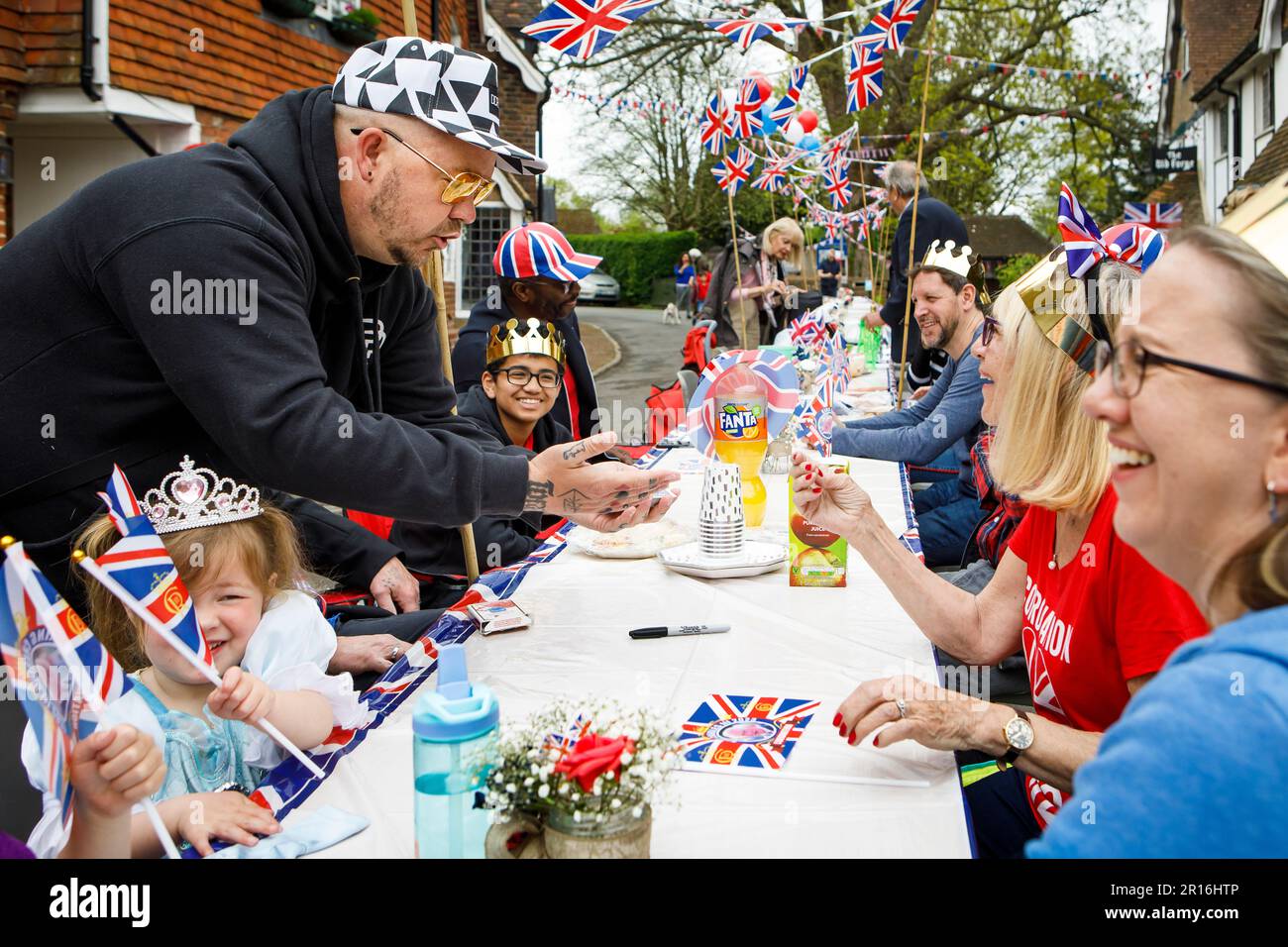 King Charles III Coronation Street Party in Cowden Village, Kent Stock ...
