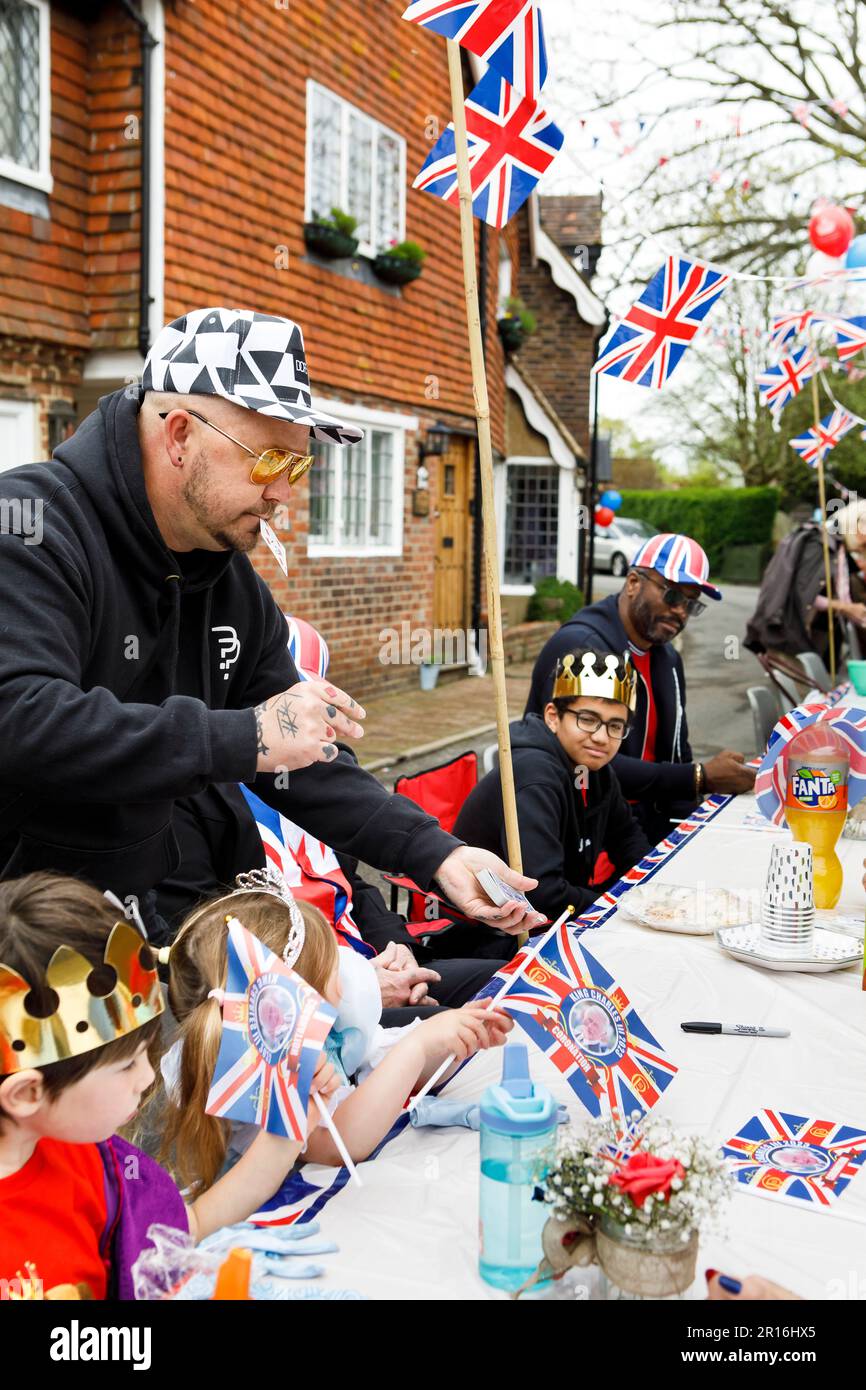 King Charles III Coronation Street Party in Cowden Village, Kent Stock ...