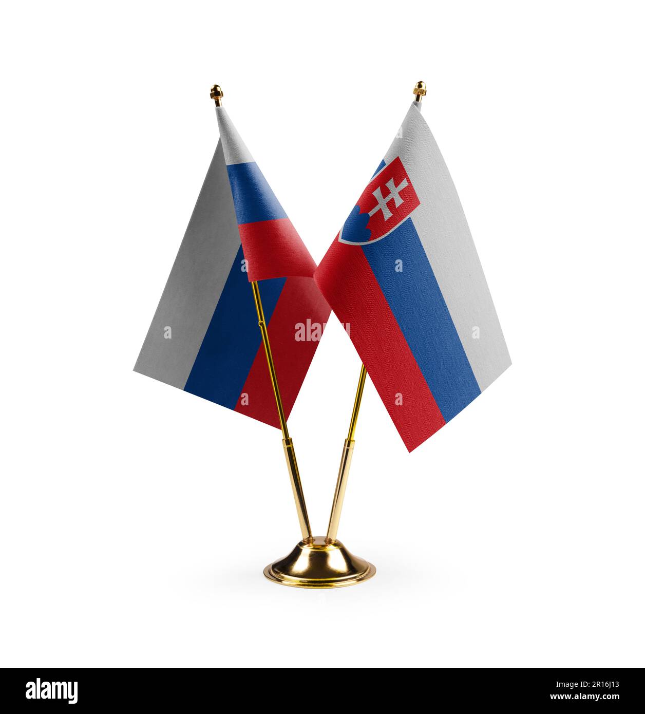 Small national flags of the Slovakia on a white background Stock Photo ...