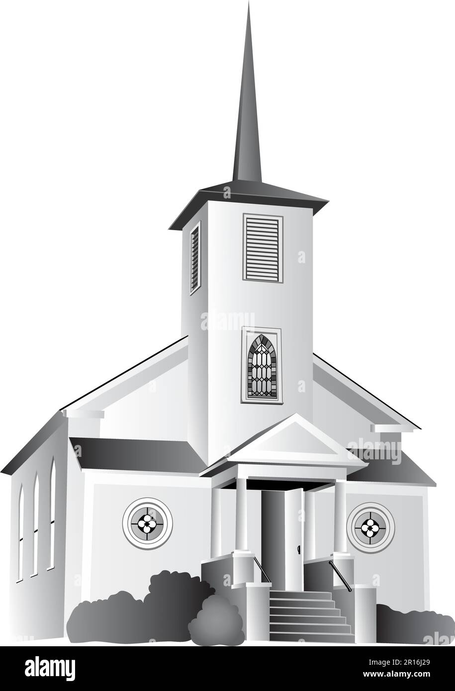 Little Country Church - grayscale Stock Vector Image & Art - Alamy