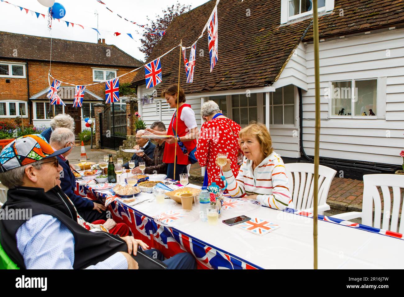 King Charles III Coronation Street Party in Cowden Village, Kent Stock ...