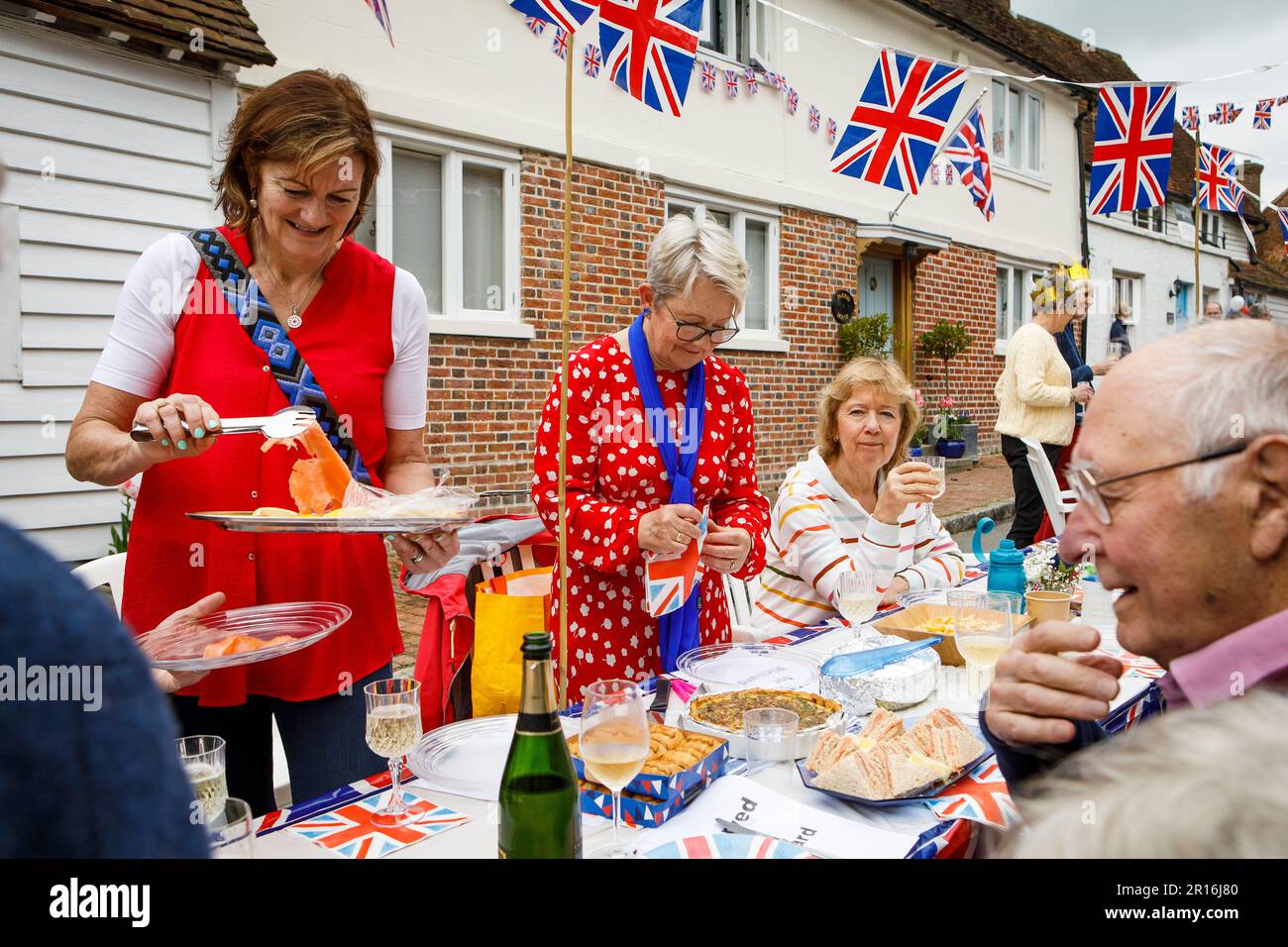 King Charles III Coronation Street Party in Cowden Village, Kent Stock ...