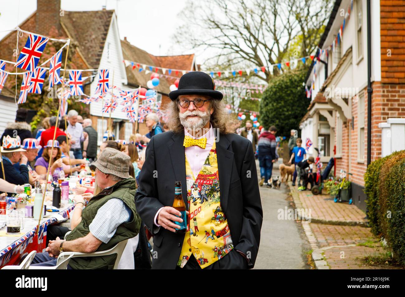 King Charles III Coronation Street Party in Cowden Village, Kent Stock ...