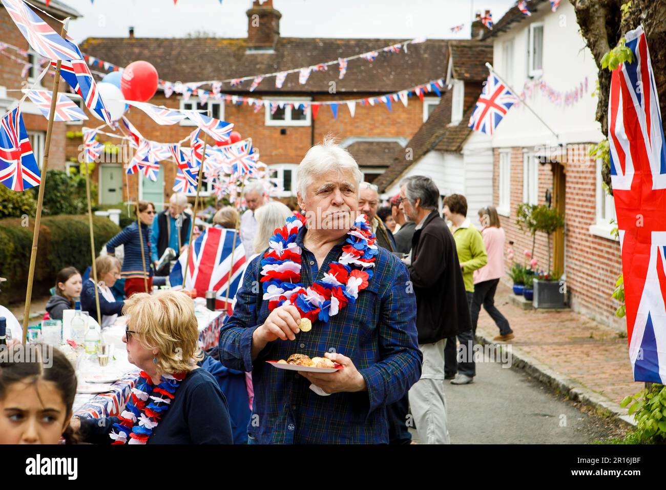 King Charles III Coronation Street Party in Cowden Village, Kent Stock ...