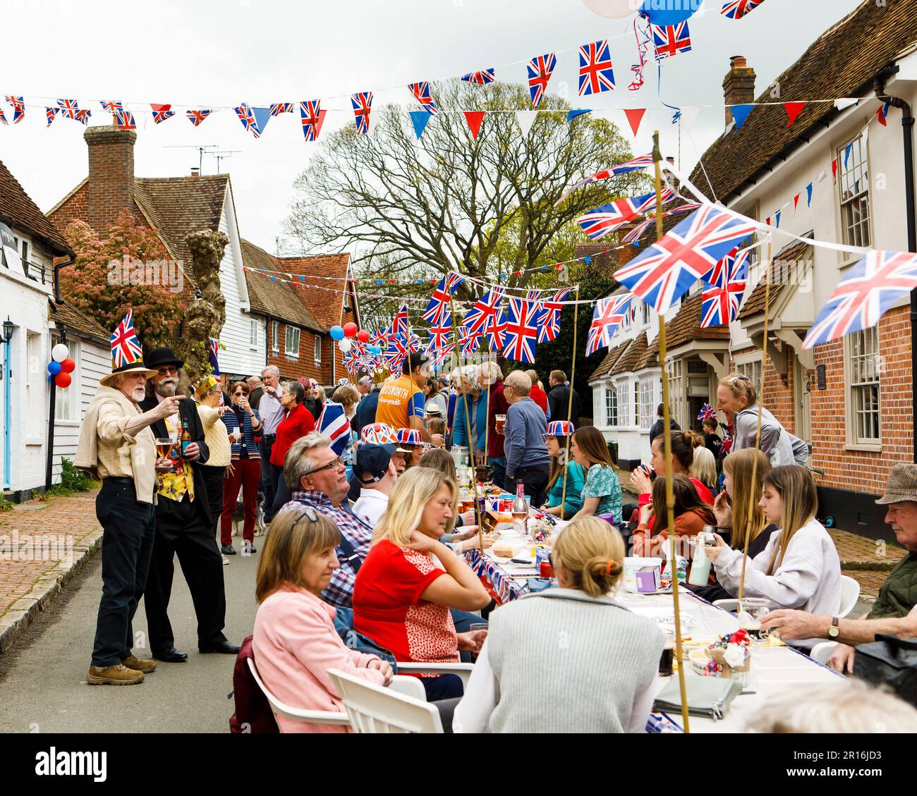 King Charles III Coronation Street Party in Cowden Village, Kent Stock ...