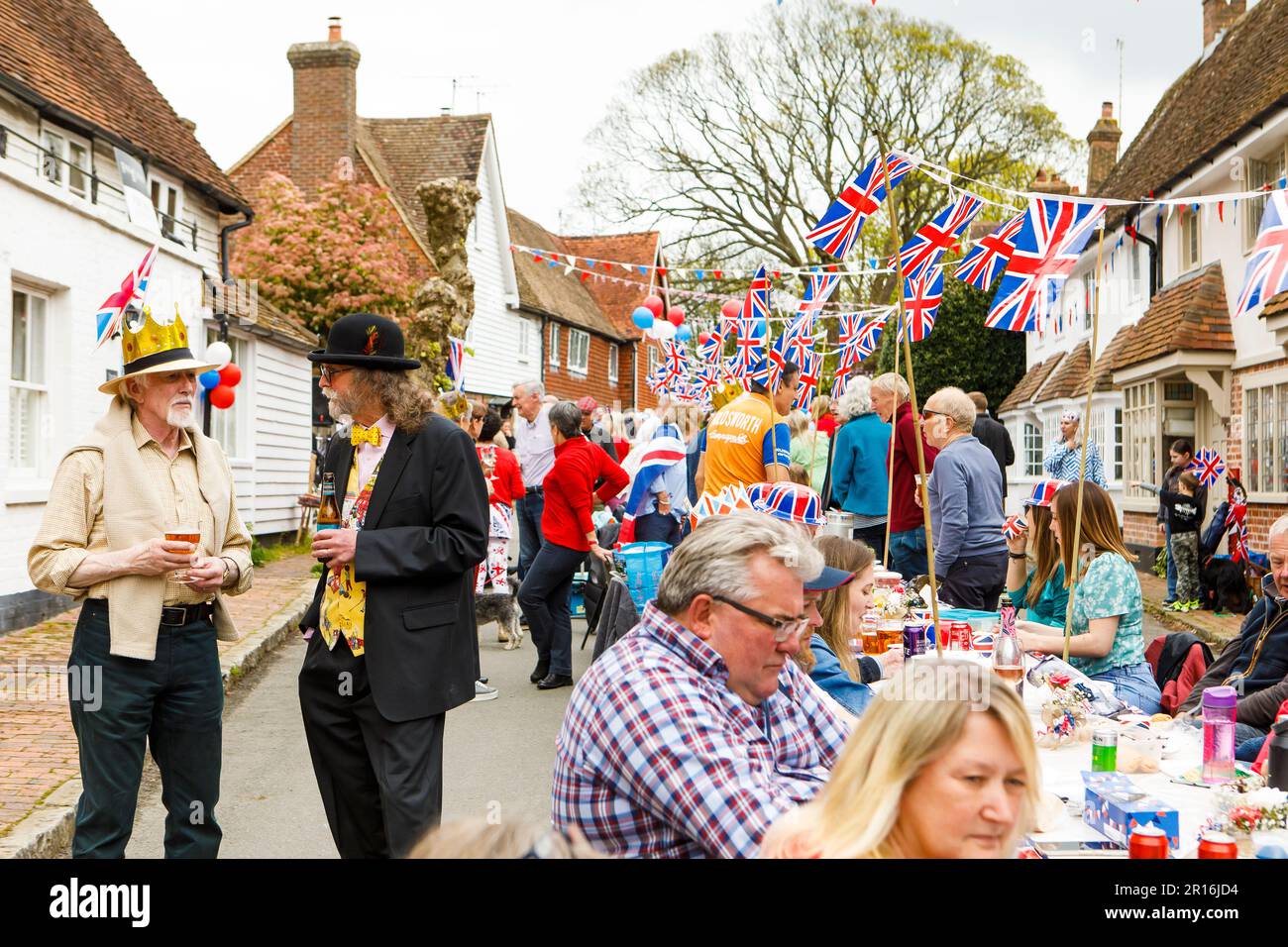 King Charles III Coronation Street Party in Cowden Village, Kent Stock ...