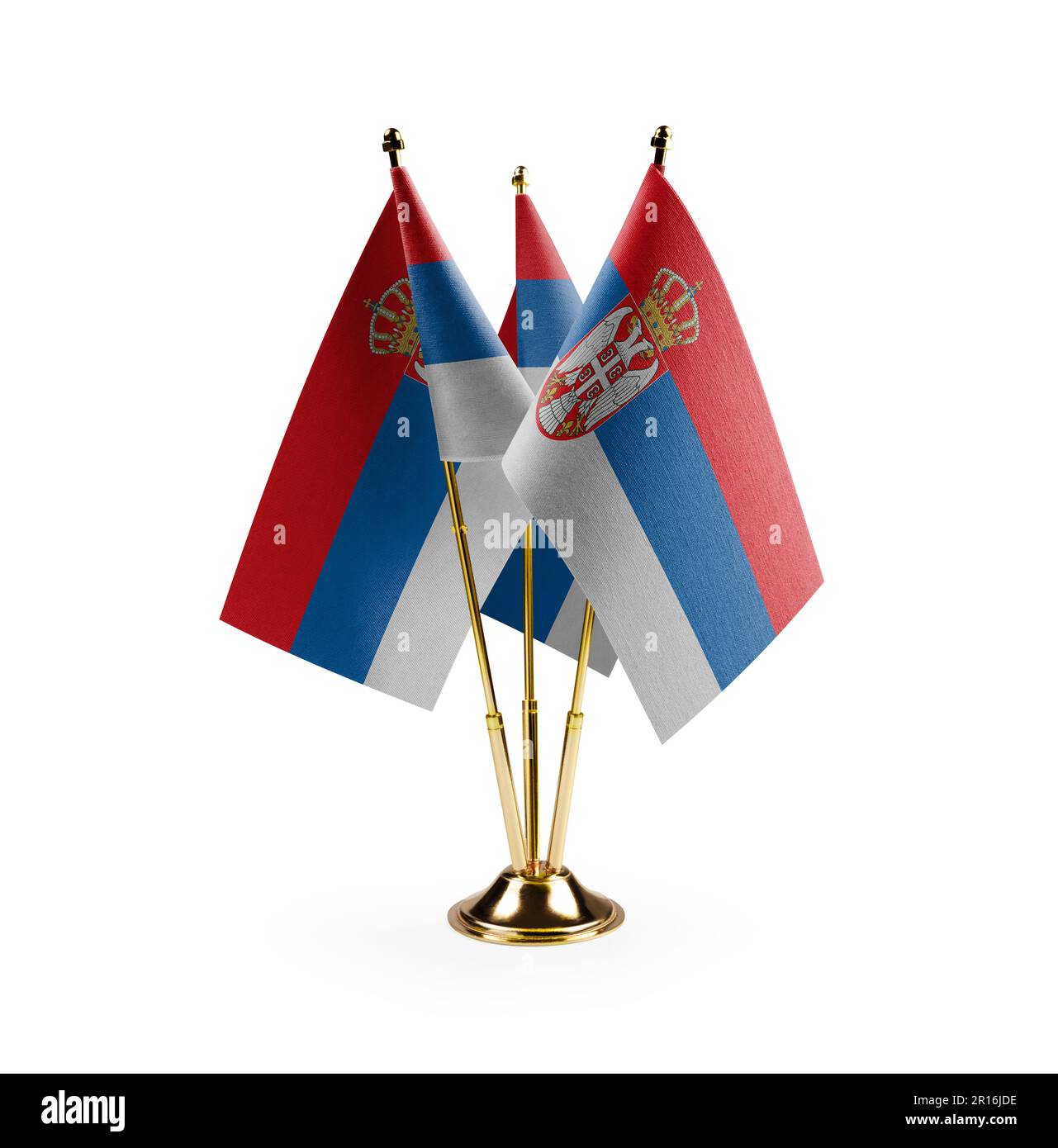 Small national flags of the Serbia on a white background Stock Photo ...