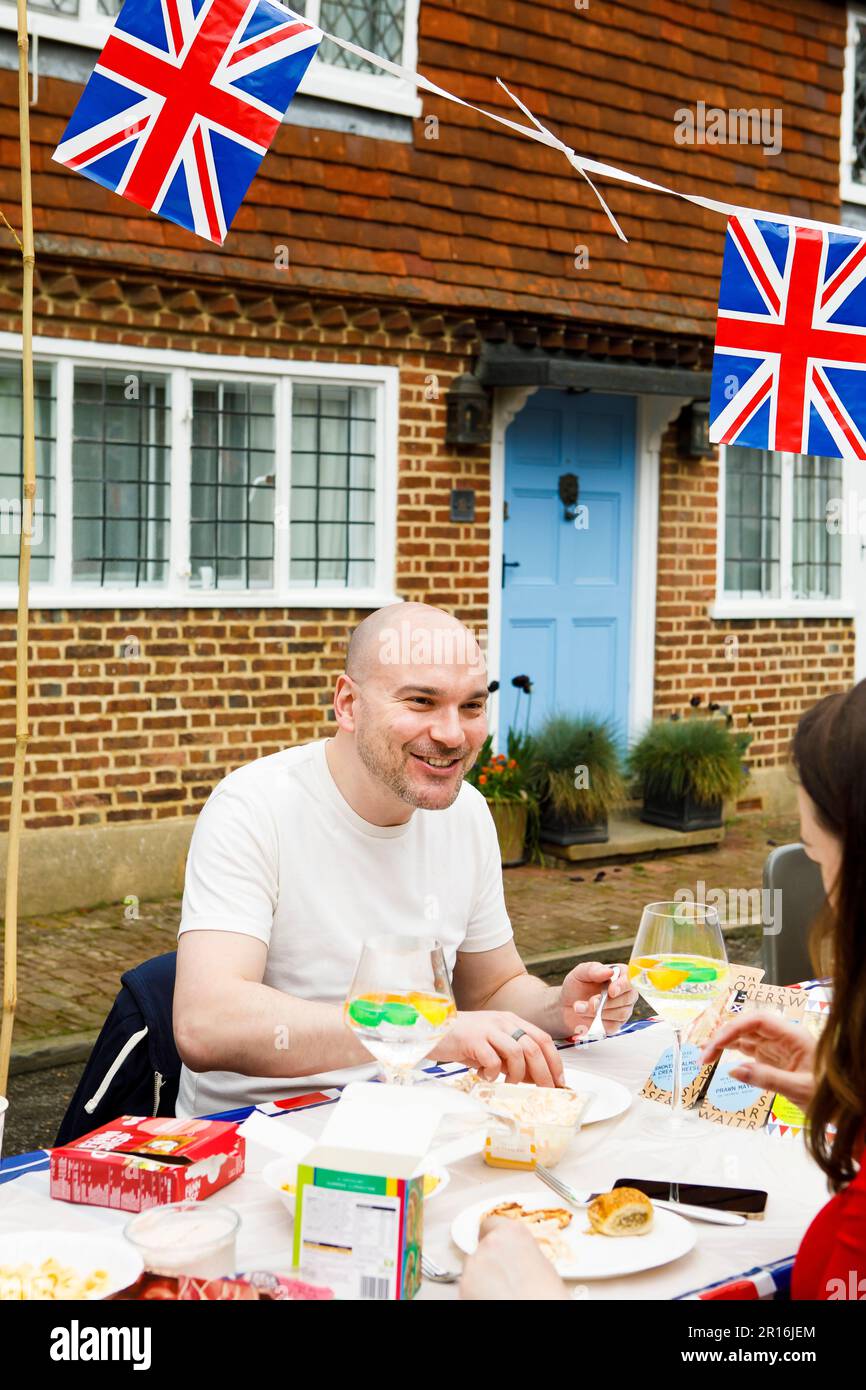 King Charles III Coronation Street Party in Cowden Village, Kent Stock ...