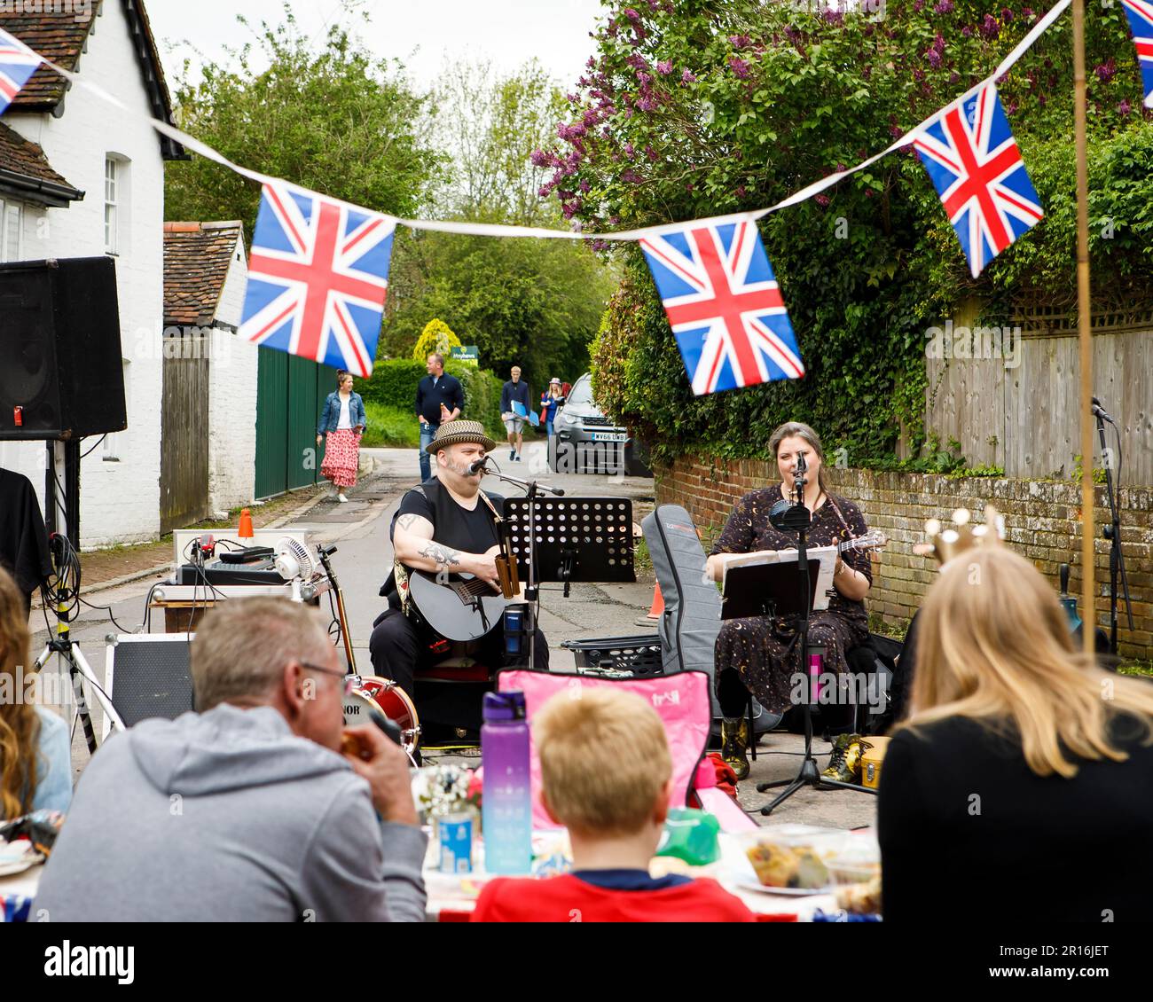 King Charles III Coronation Street Party in Cowden Village, Kent Stock ...
